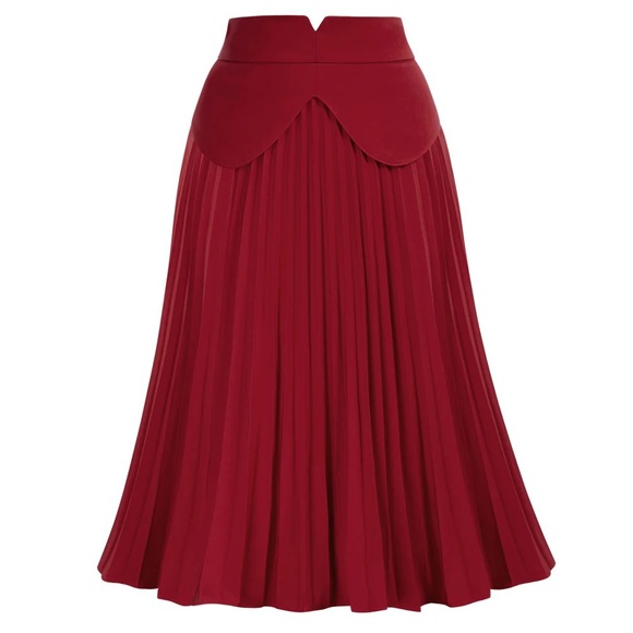 belle poque | Skirts | Belle Poque Skirt Red Midi Pleated 95s Vintage ...